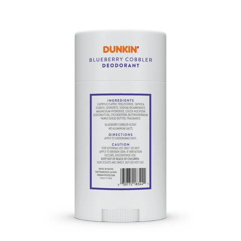 Native Dunkin' Deodorant, Aluminum Free, Blueberry Cobbler ...